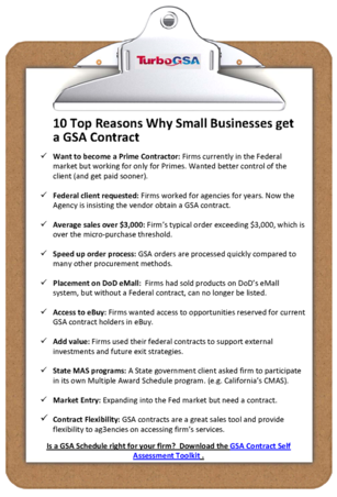 10 Top Reasons Why Small Businesses get a GSA Contract